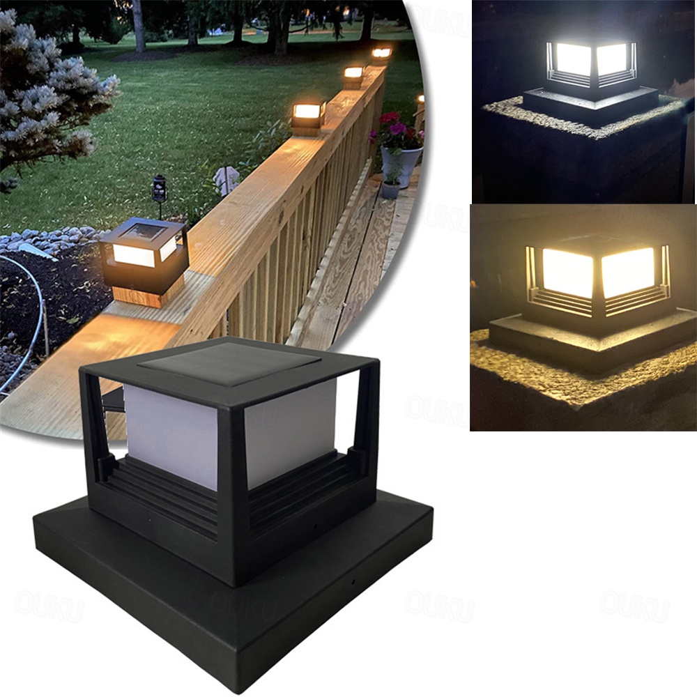 Luces Solares De Columna Para Exteriores Luz LED De Cabeza De Columna