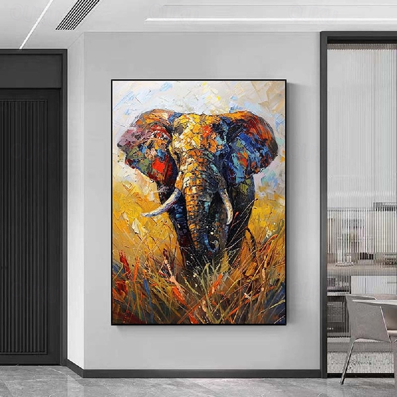 Olifant Schilderijen Acryl Olifant, Schilderij Door Dominique