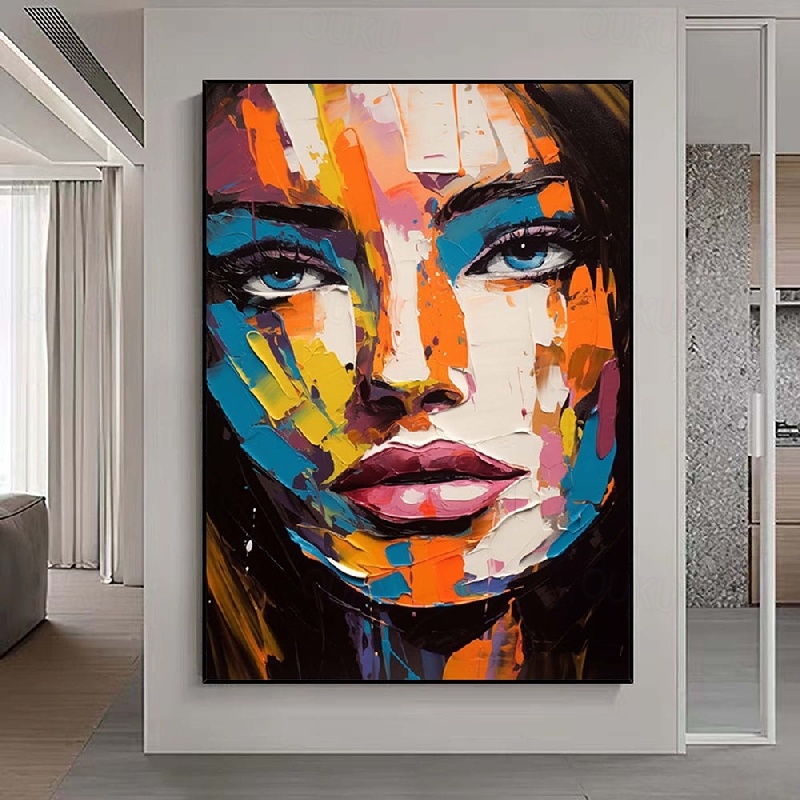 Pintura Abstracta De Caras Ilustración De Cara De Pintura De Arte