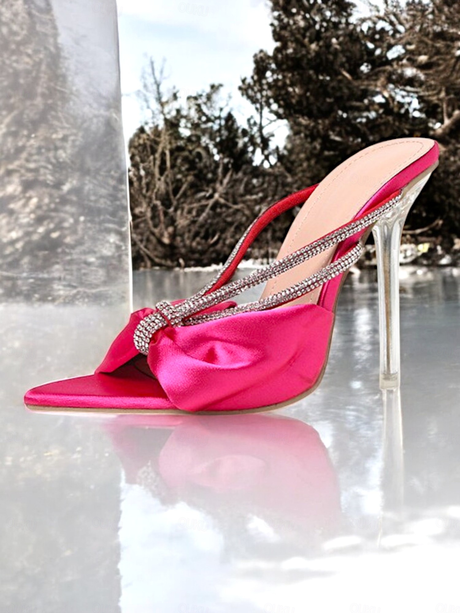 Tacchi Rosa Shocking Con Fiocco