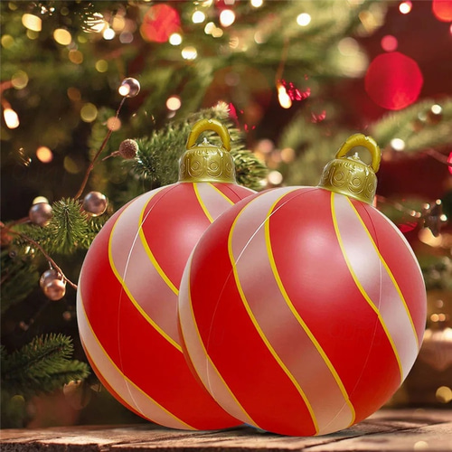 60CM Outdoor Christmas Inflatable Decorated Ball Light with Remote Controller PVC Huge Large Christmas Ornaments for Xmas Tree Party Garden Decorations Toy Ball with Colorful Light 2025 US 18.49