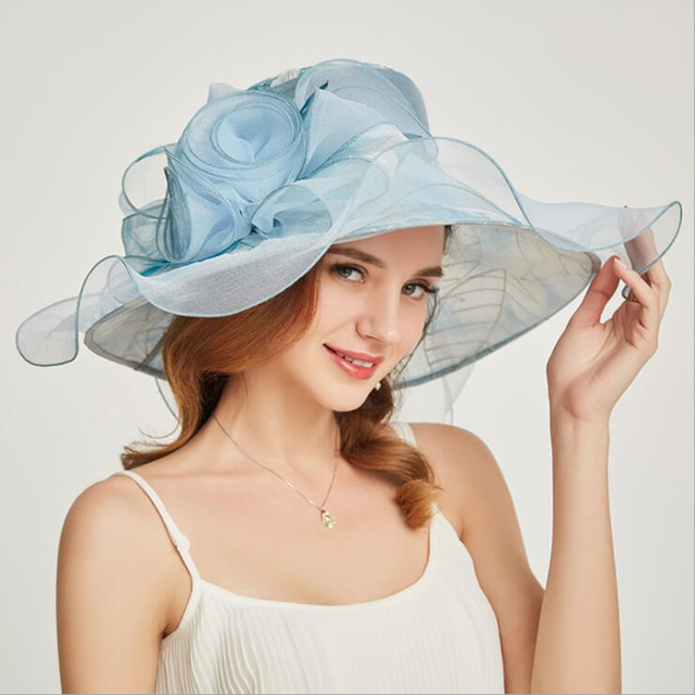 Organza Headwear with Flower / Ruffle 1 PC Wedding / Sports & Outdoor ...