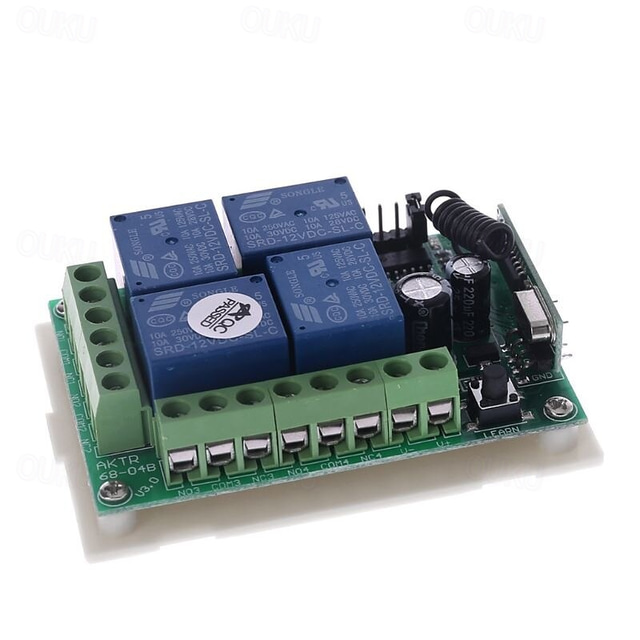DC12V 4CH wireless remote control switch /Smart relay receiver 10A ...