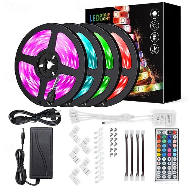 LED Strip Light Led Light Strip Kit Waterproof 20M(4x5M) 5050 10mm RGB ...