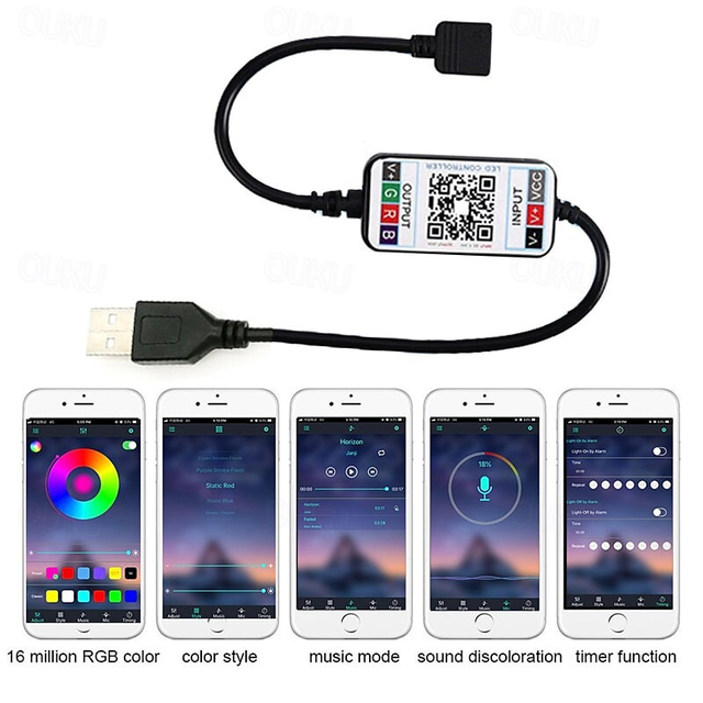 App Intelligent Control Bluetooth Mesh Smart Led Lights Strip 1M 2M 3M ...