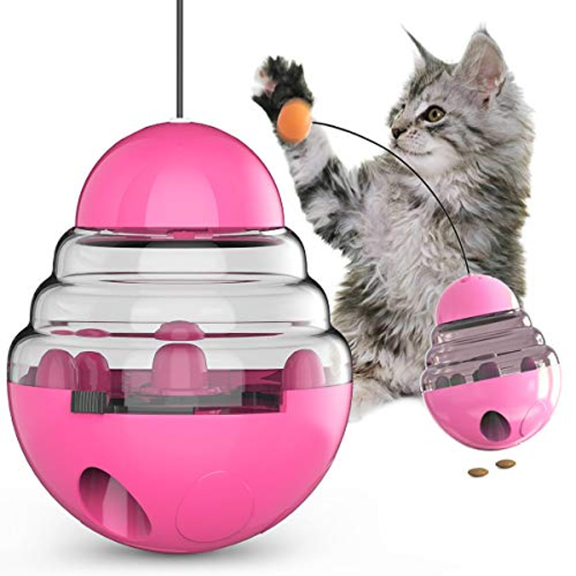 interactive funny cat toys, 3 in 1 treat feeder ball with automatic ...