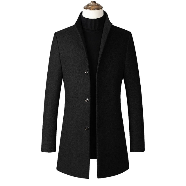 Men's Winter Coat Wool Coat Overcoat Short Coat Office Business Winter ...
