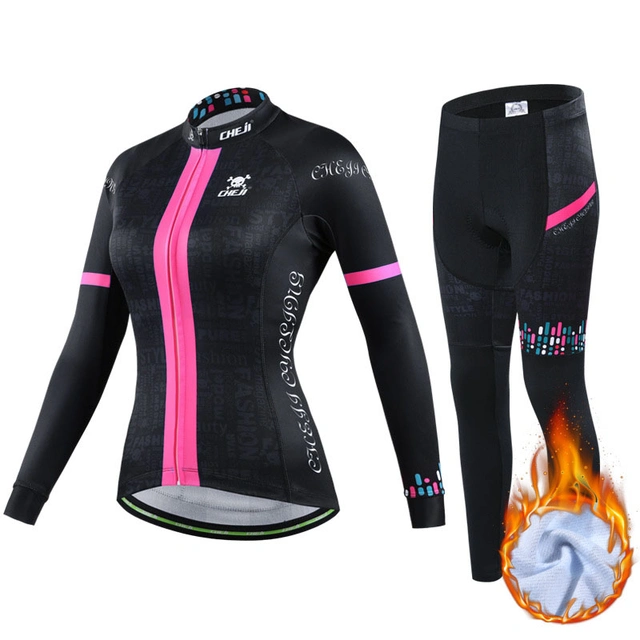 cheji® Women's Cycling Jersey with Tights Long Sleeve Mountain Bike MTB Road Bike Cycling Winter ...