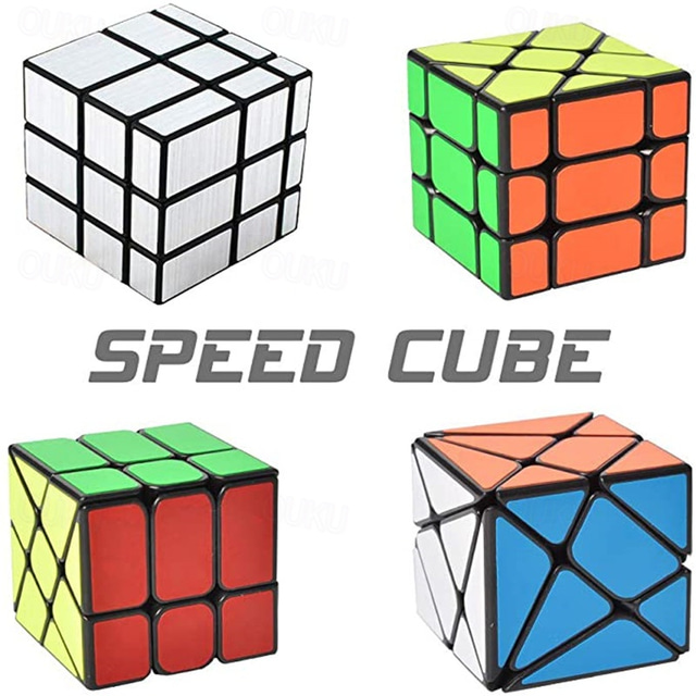 4-Pack QiYi Cube Set - Included 3x3 Fluctuation Angle Puzzle Cube - 2x3 ...