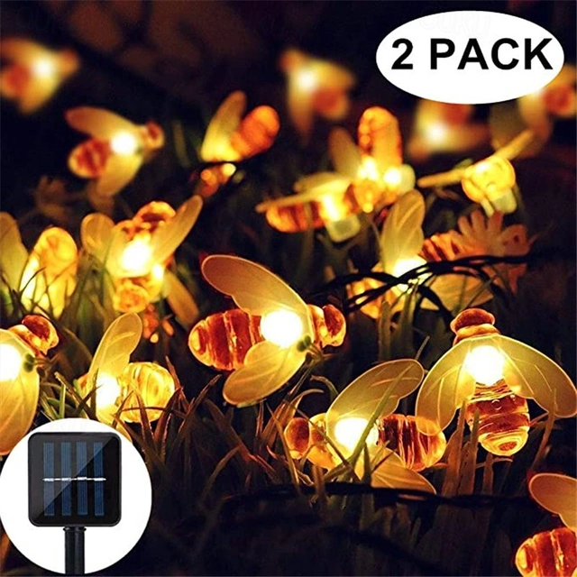 Solar String Lights Outdoor 2pcs 1pcs 8 Models Solar Powered Cute Honey ...