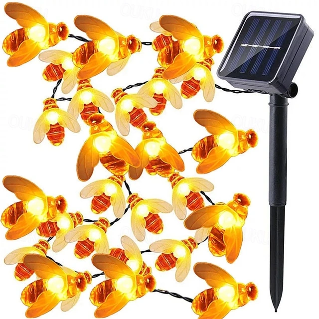 Solar String Lights Outdoor 2pcs 1pcs 8 Models Solar Powered Cute Honey ...