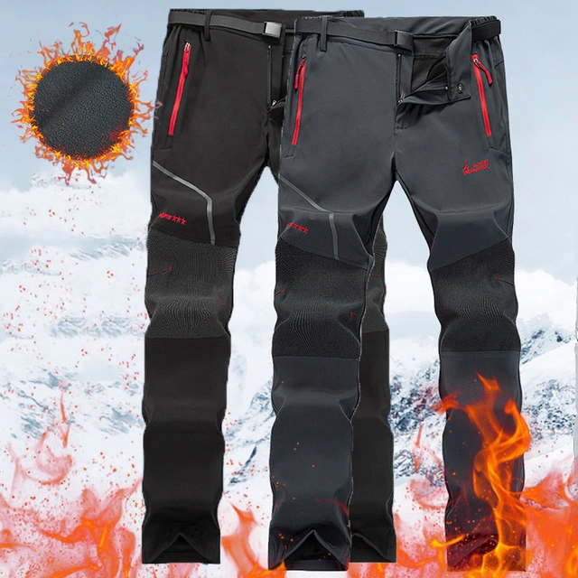 Herren Wanderhose Wanderhosen Fleece Gefütterte Hose Softshellhosen