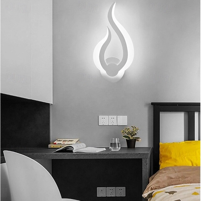 LED Light Modern Wall Lamp Acrylic Sconce 10W IP44 Flame Shape Indoor ...