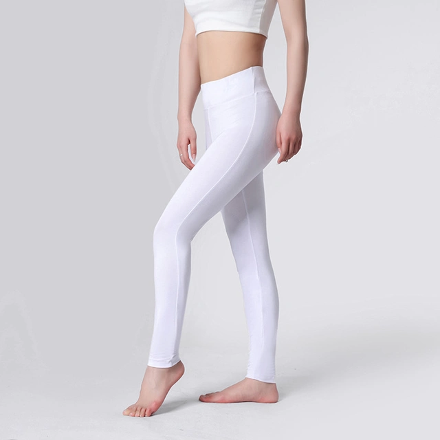 Femme Gym Legging Sport Pantalon de yoga Taille haute Blanche Noir Gris Collants Legging Couleur ...