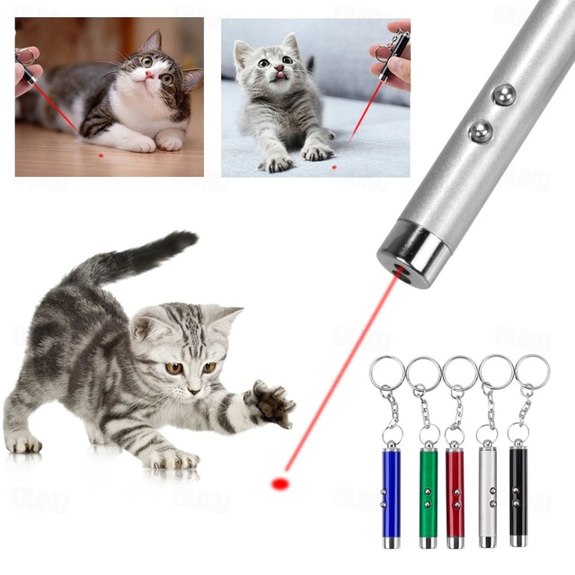3PCS Laser Pointer Toy Mini Cat Dog Fun Pointer Red Light Laser LED ...