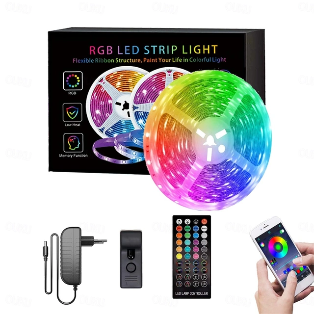 LED Smart Strip Lights 10M 20M 30M RGB Music Sync 12V LED Strip 5050 ...