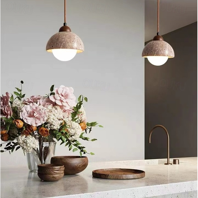 LED Pendant Light Marble Metal Finish Adjustable Mini Glass Pendant ...
