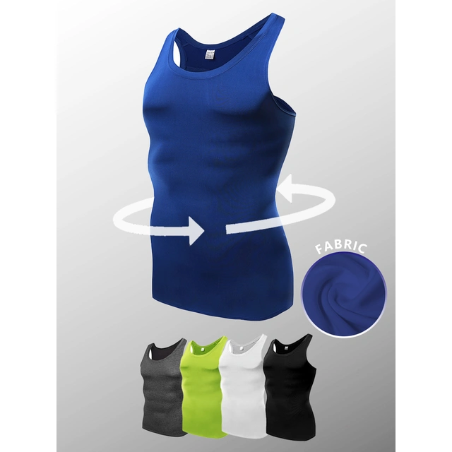Men's Gym Tank Top Compression Tank Top Sleeveless Compression Clothing ...
