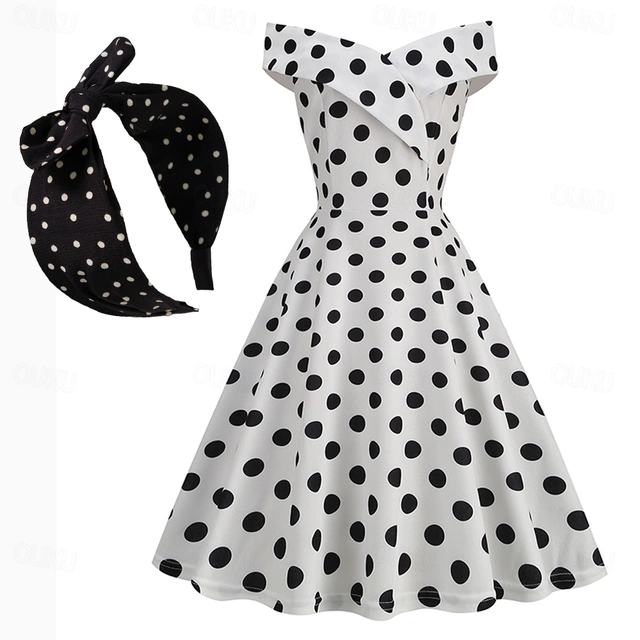 50s A-Line Dress 1950s Grease Outfits Vintage Elegant Summer Cocktail ...