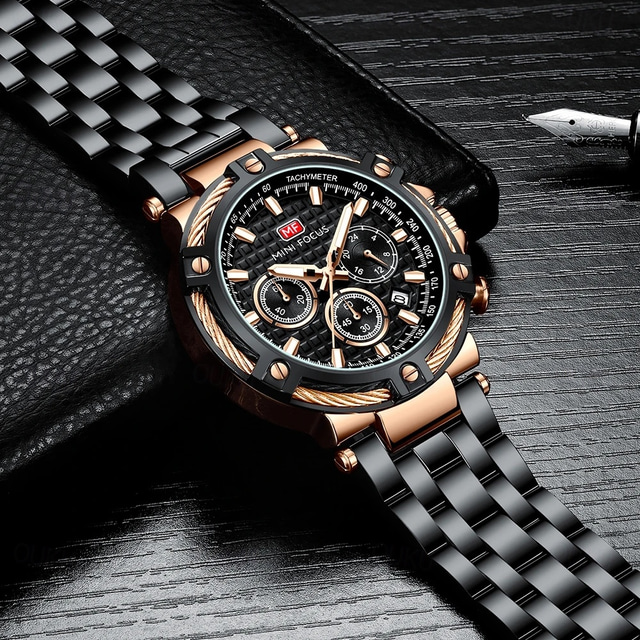MINI FOCUS Chronograph Multifunction Quartz Mens Watches Luxury ...