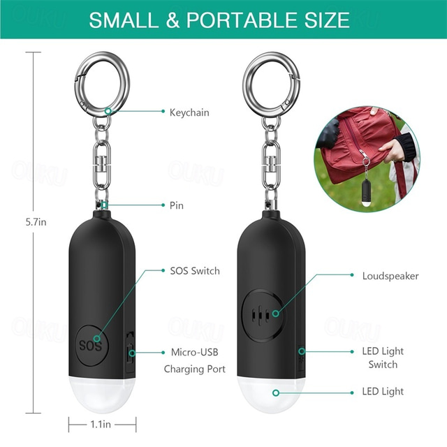Self Defense Women Alarm 130dB Girl Security Protect Alert Personal ...
