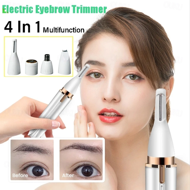 Portable 4 in 1 Electric Epilator Women Eyebrow Nose Lady Trimmer ...