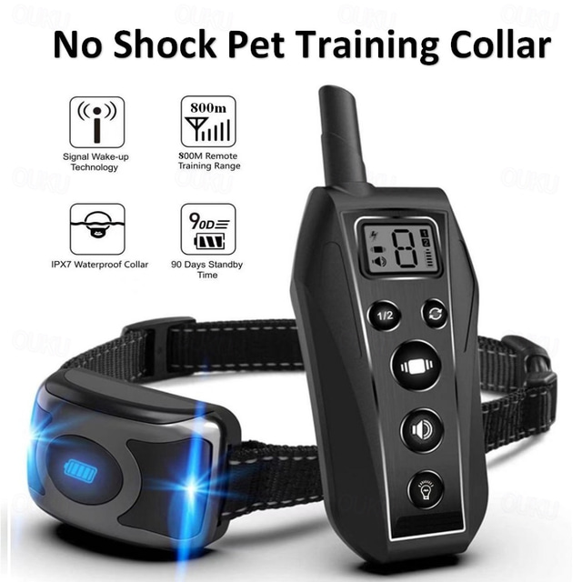No Shock 800M Pet Dog Training Collar Beep Vibration Collar ...