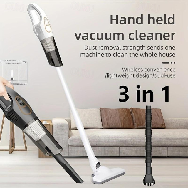 Handheld Wet & Dry Cordless Vacuum Cleaner Lightweight Household Stick ...