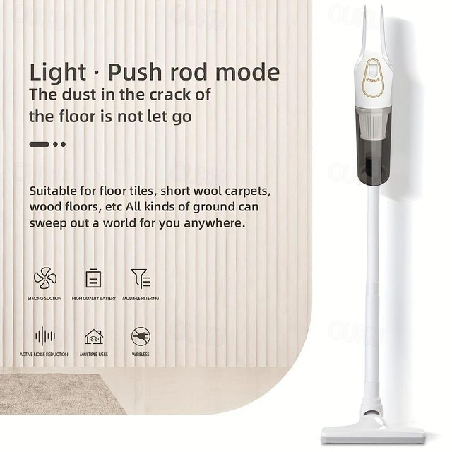 Handheld Wet & Dry Cordless Vacuum Cleaner Lightweight Household Stick ...