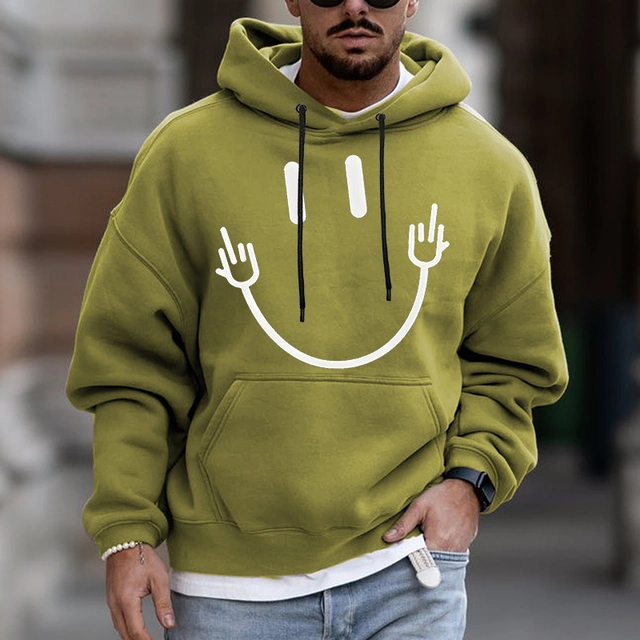 Herren Hoodie Sweatshirt Kapuze Benutzerdefinierter Druck Hellgrün Rosa ...