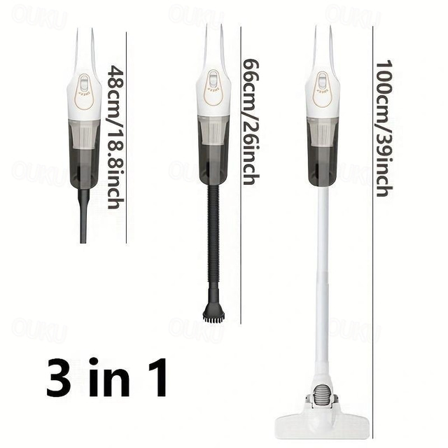 Handheld Wet & Dry Cordless Vacuum Cleaner Lightweight Household Stick ...