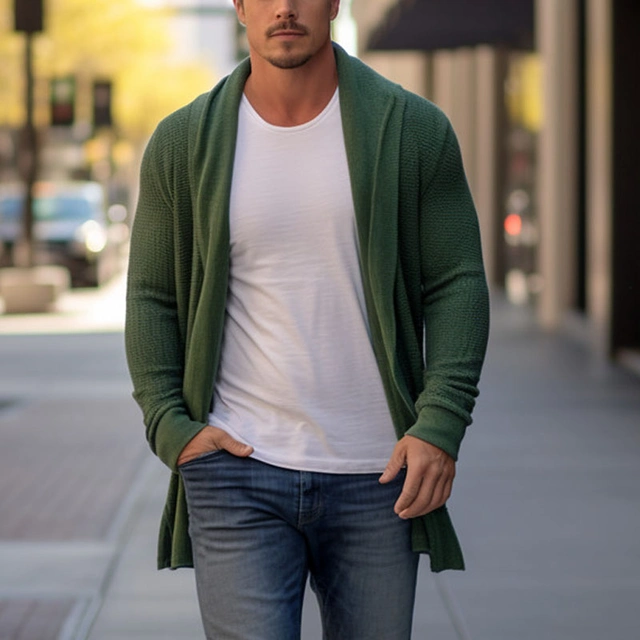 homme cardigan pull automne pull côtelé régulier uni col châle ...