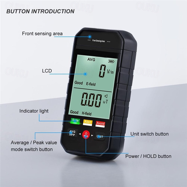 Portable Electromagnetic Radiation Tester EMF Electric Magnetic Field ...