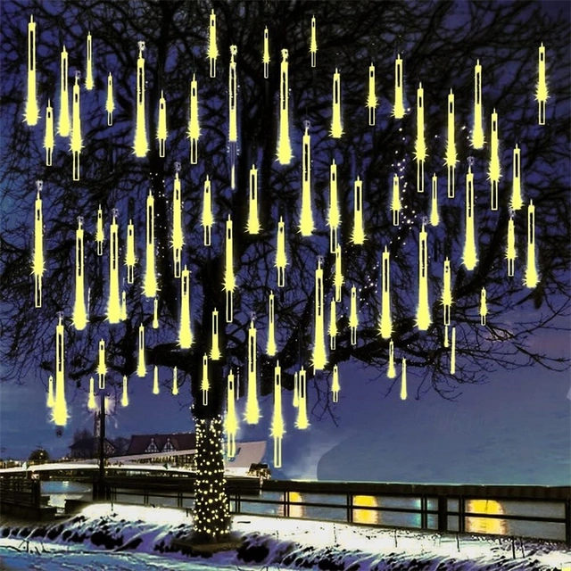 Lights Outdoor Meteor Shower Lights Falling Rain Lights 80cm 8 Tube 576 ...