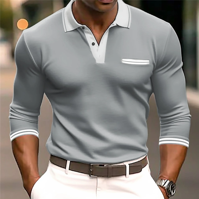 Hombre Polos con botones POLO Casual Festivos Diseño Manga Corta Moda ...
