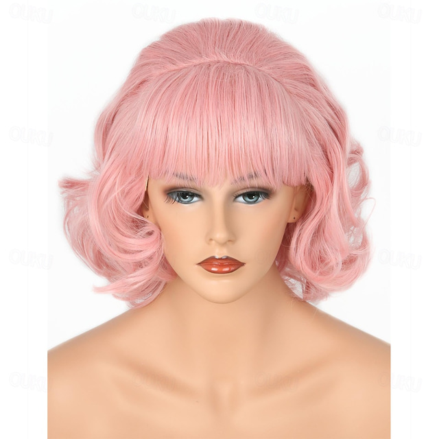 Grease Frenchy Wig 50s Wig for Pink Ladies Vintage Honeycomb Shaped Bob ...