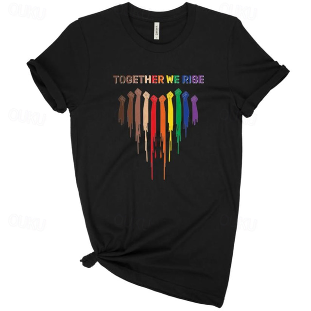 LGBT LGBTQ T-shirt Pride Shirts Rainbow Together We Rise Lesbian Gay ...