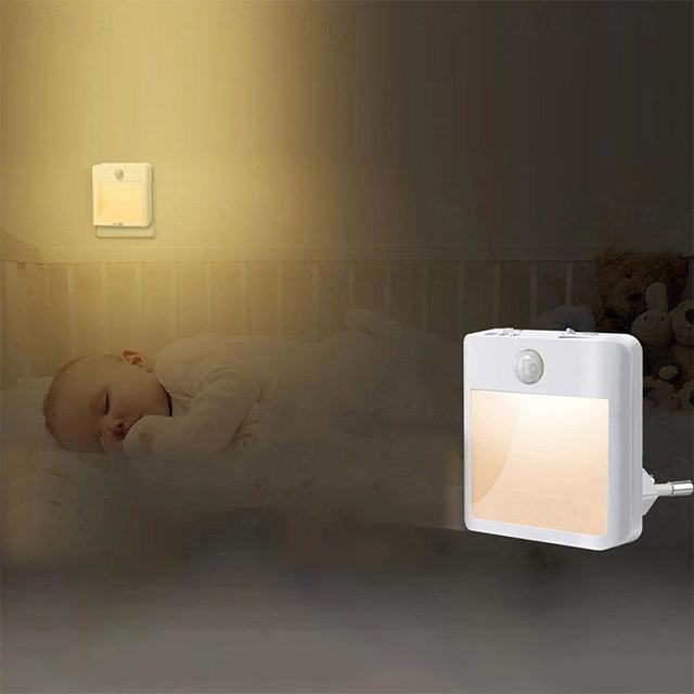 LED Night Light Smart Motion Sensor Dimmable Emergency Lamp White Warm ...