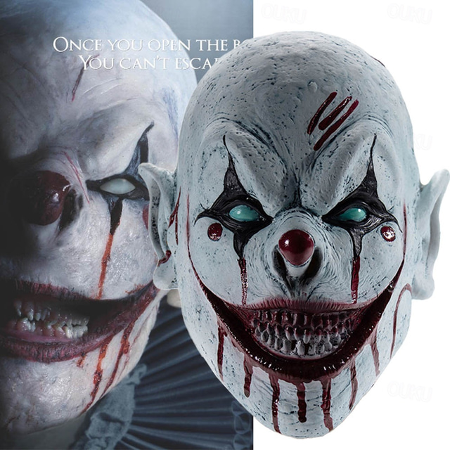 Killer Clown Evil Clown Halloween Mask Halloween Props Horror Scary ...