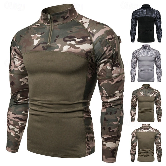 Men's Outdoor Shirt Hiking Shirt Tactical Military Shirt Long Sleeve ...