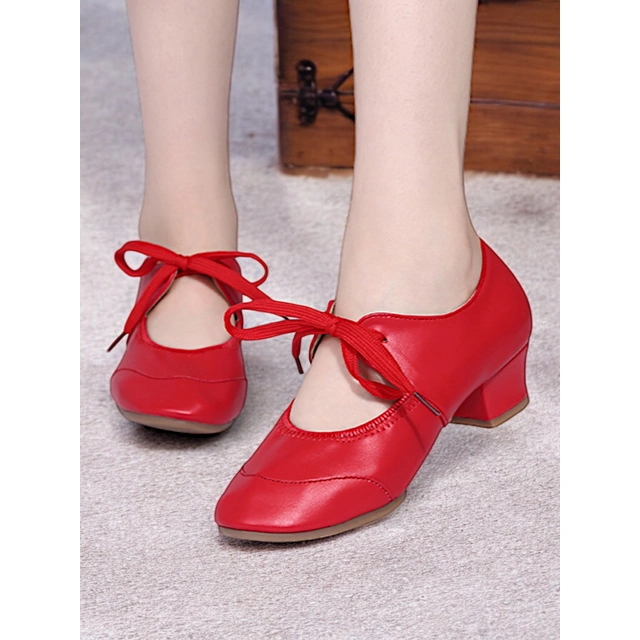 Women's Gold Lace-Up Dance Shoes with Low Block Heel, Perfect for ...