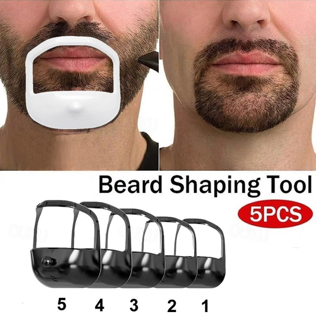 5pcs/set Beard Shaper Goatee Mustache Grooming Tool Face Hair Styling ...