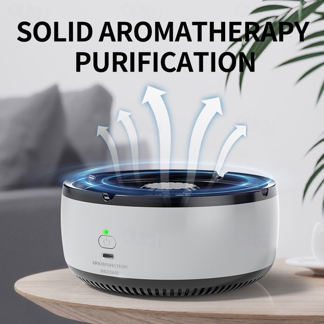 2 in 1 Air Purifier Multifunctional Smokeless Ashtray USB Rechargeable ...