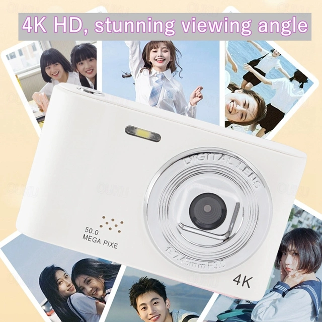 4K Digital Camera Point and Shoot Photography Travel Selfie Camara 2 ...