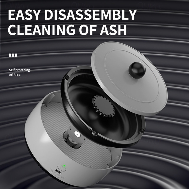 2 in 1 Air Purifier Multifunctional Smokeless Ashtray USB Rechargeable ...