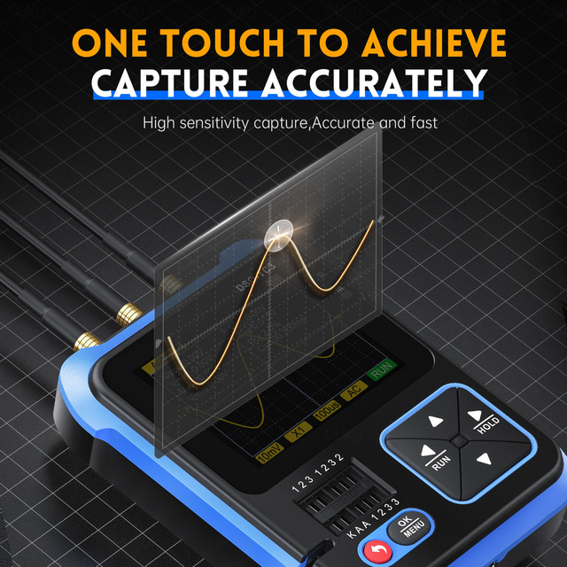 3-in-1 Digital Oscilloscope Portable Handheld Oscilloscope 500 kHz ...