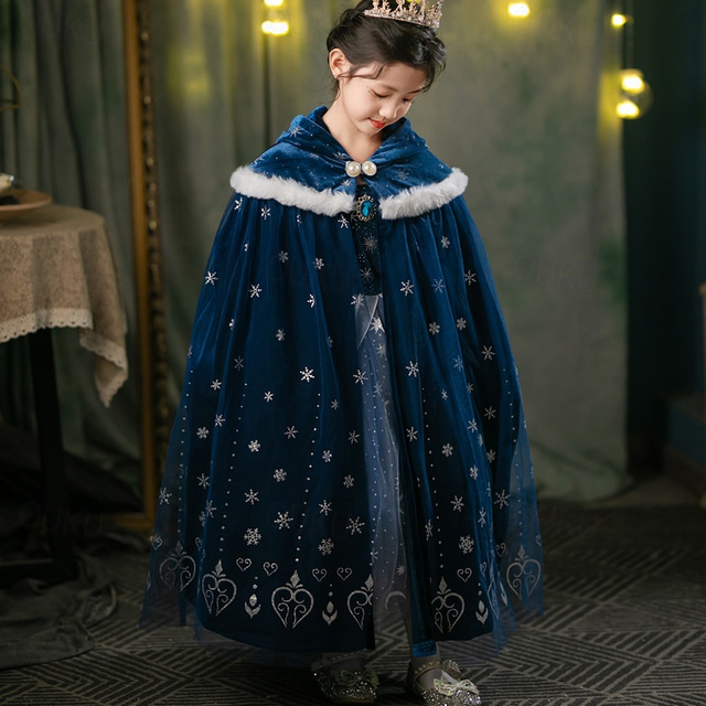 Frozen Princess Fairytale Elsa Cloak Theme Party Costume Cosplay ...