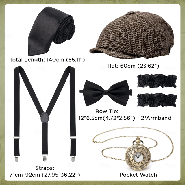 Roaring 20s 1920s Retro Vintage Outfits Waistcoat Accessories Set ...