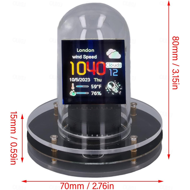 LED Night Lights WiFi-Synced Nixie Tube Clock 1.54 Inch LCD Screen ...