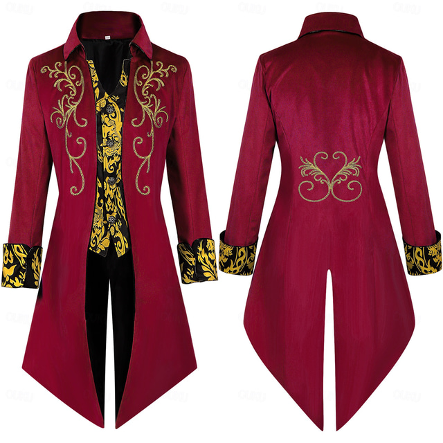 Retro Vintage Punk & Gothic Medieval Coat Tuxedo Tailcoat Fancy Dress ...